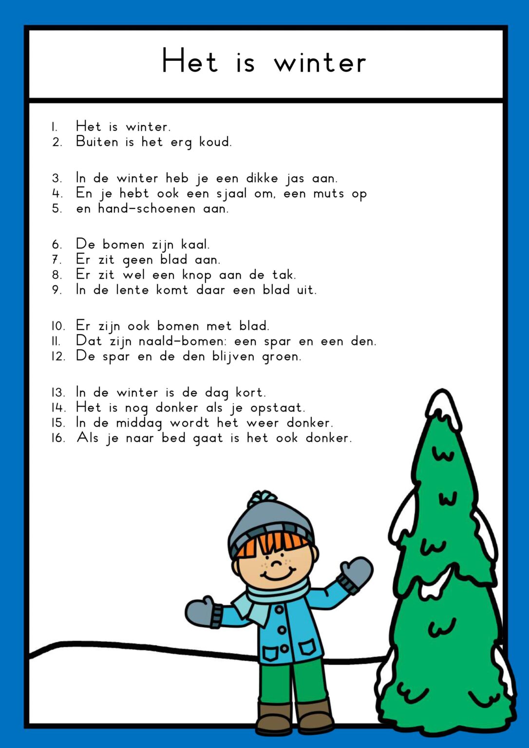 Thema winter leesteksten - Klas van juf Linda