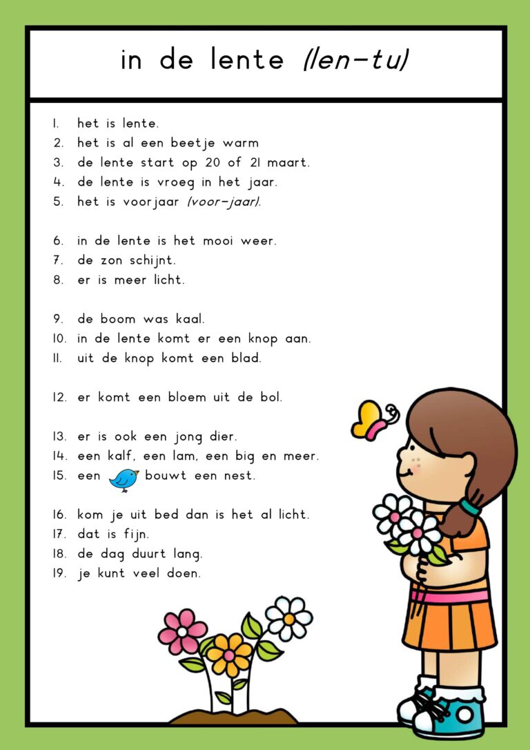 Teksten thema lente groep 3 - Klas van juf Linda