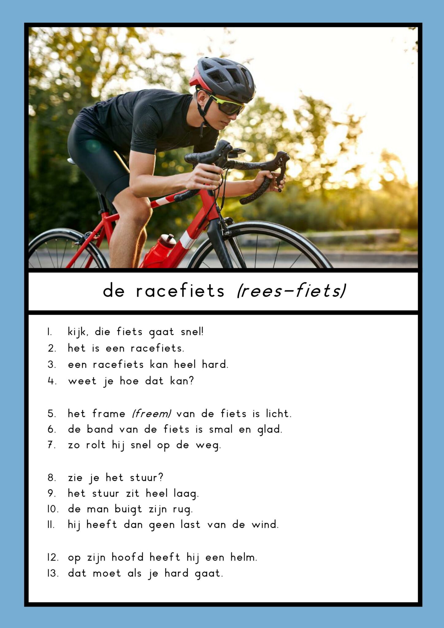 Teksten fiets - Klas van juf Linda