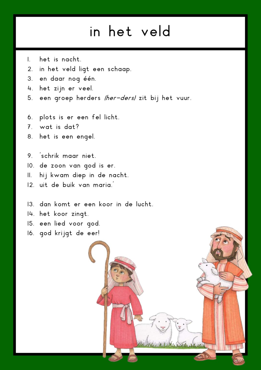 Teksten kerstverhaal - Klas van juf Linda